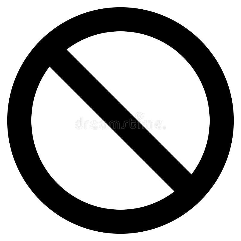 No Sign - Black Thick Simple, Isolated - Vector Stock Vector ...
