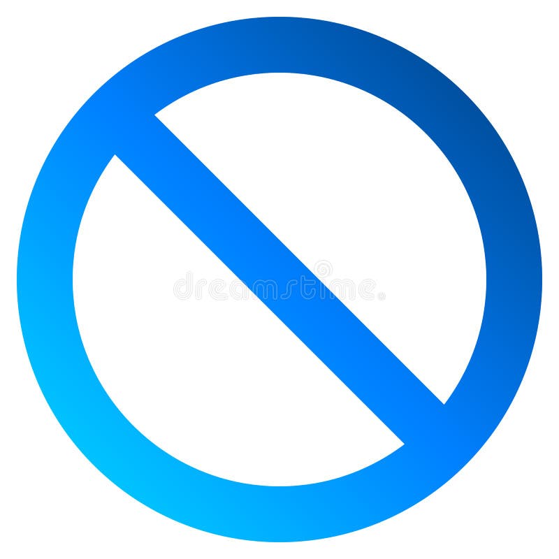 No Sign - Blue Thick Gradient, Isolated - Vector Stock Vector ...