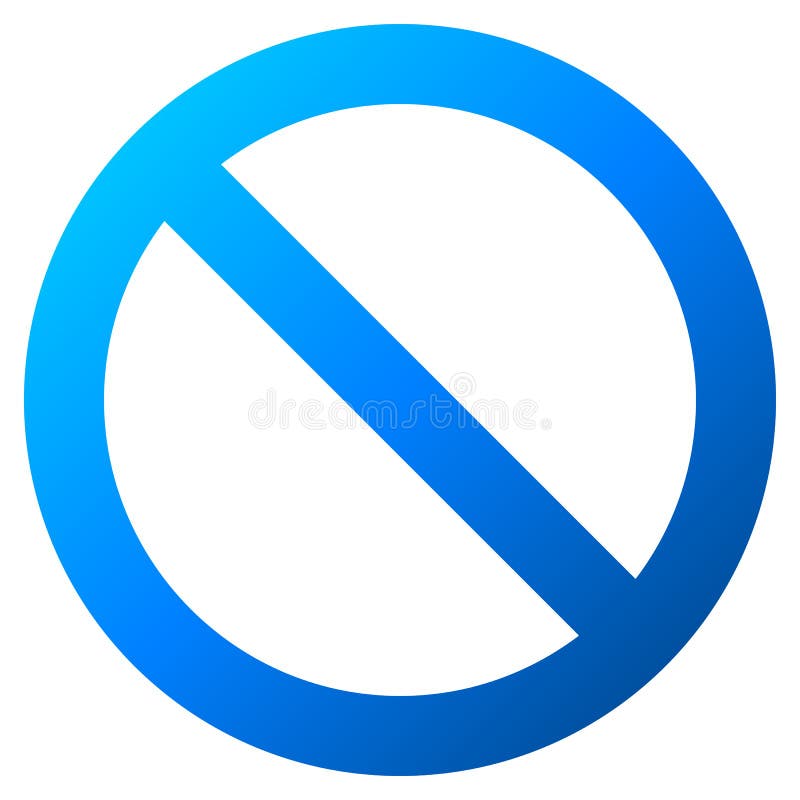 No Sign - Blue Thick Gradient, Isolated - Vector Stock Vector ...