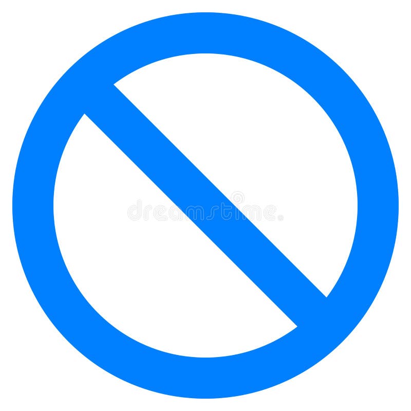 No Sign - Blue Thick Simple, Isolated - Vector Stock Vector ...