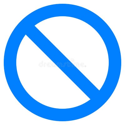 No Sign - Blue Thick Simple, Isolated - Vector Stock Vector ...