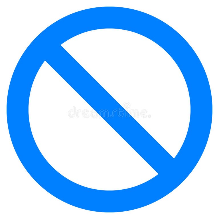 No Sign - Blue Thick Simple, Isolated - Vector Stock Vector ...