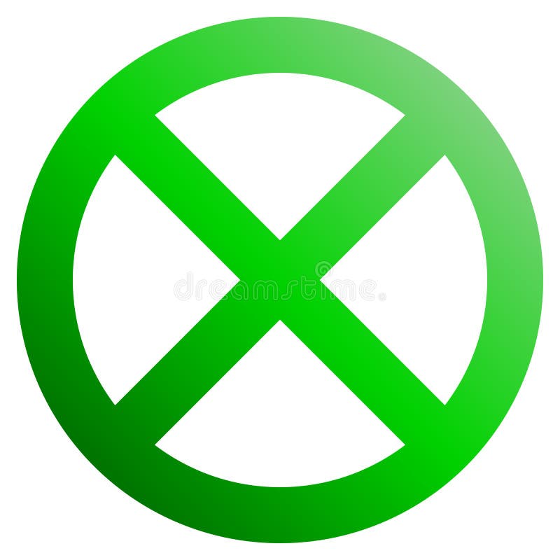 No Sign - Green Thick Gradient, Isolated - Vector Stock Vector ...