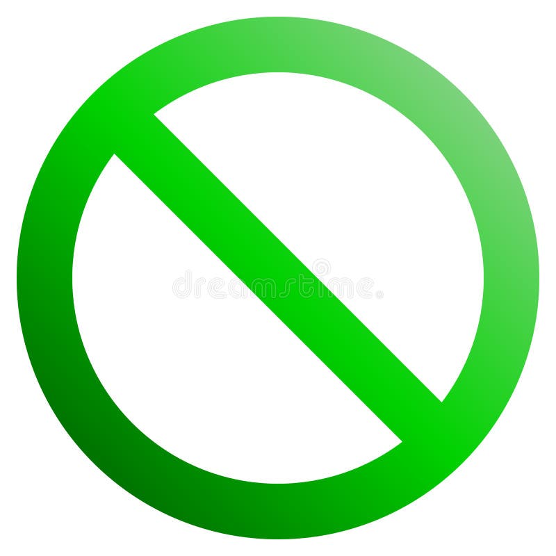 No Sign - Green Thick Gradient, Isolated - Vector Stock Vector ...