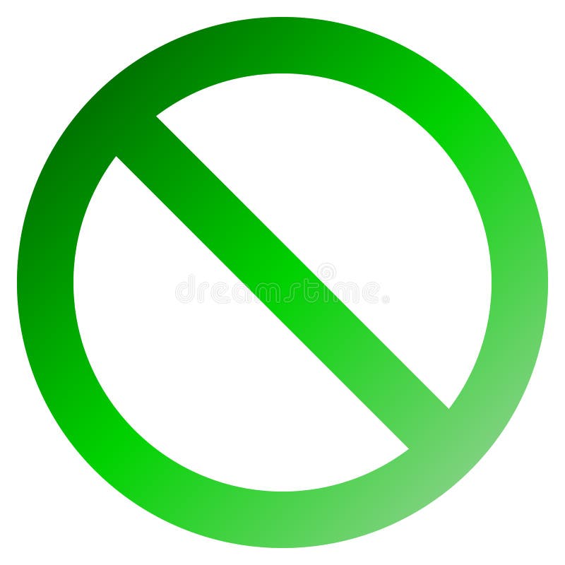 No Sign - Green Thick Gradient, Isolated - Vector Stock Vector ...