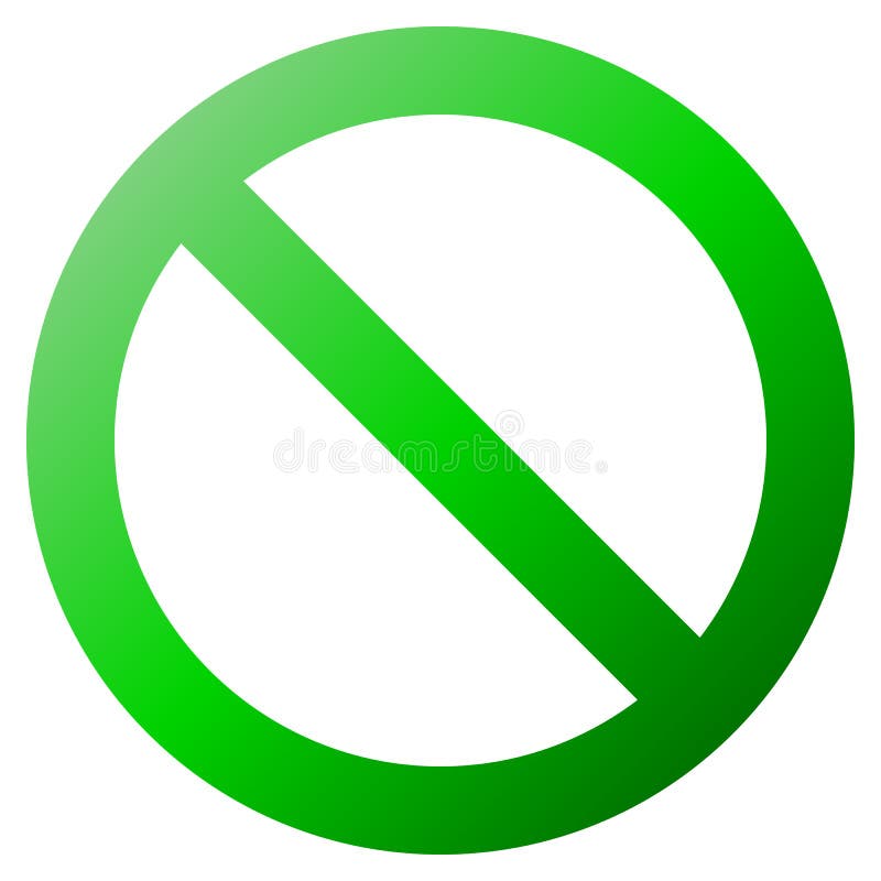 No Sign - Green Thick Simple, Isolated - Vector Stock Vector ...