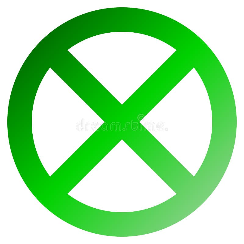 No Sign - Green Thick Gradient, Isolated - Vector Stock Vector ...