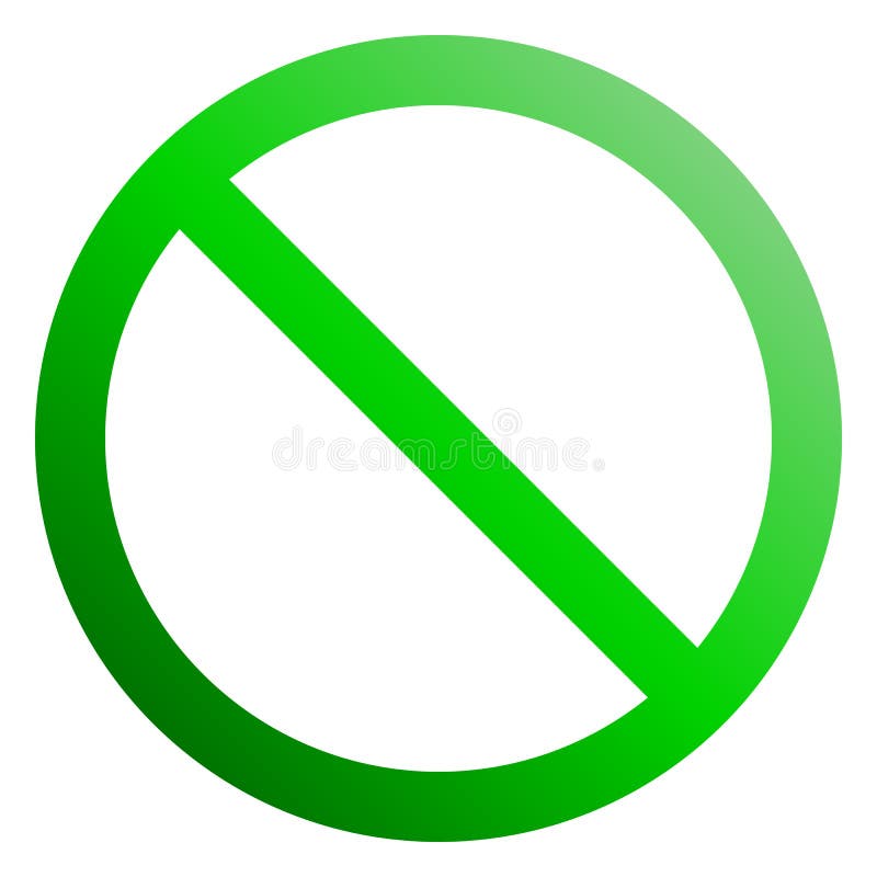No Sign - Green Thin Gradient, Isolated - Vector Stock Vector ...