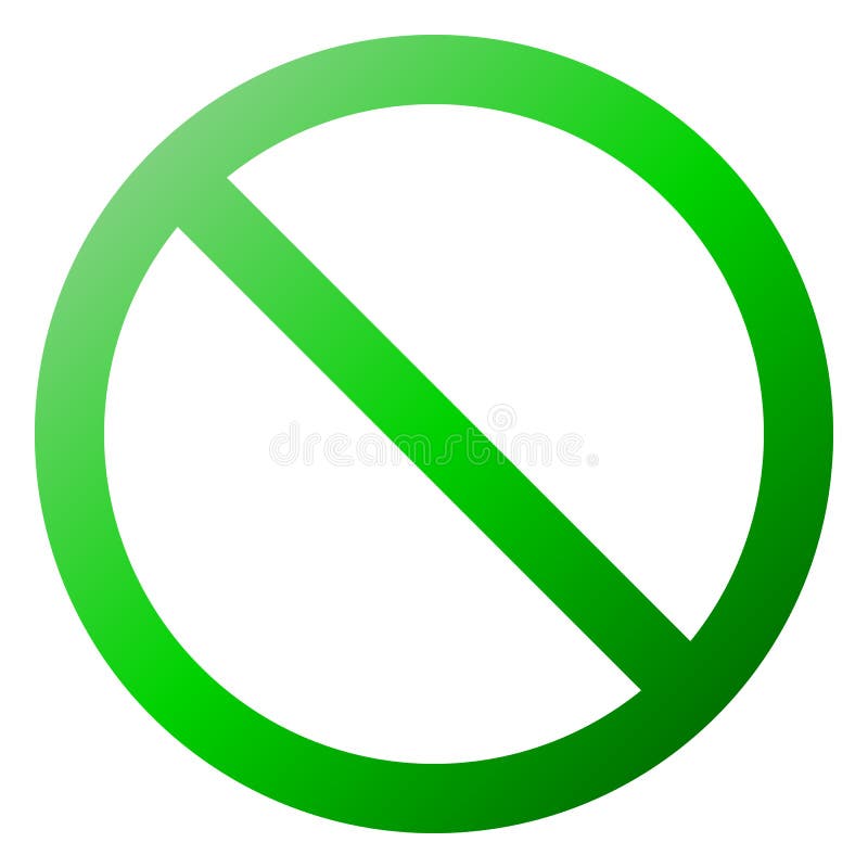 No Sign - Green Thin Gradient, Isolated - Vector Stock Vector ...
