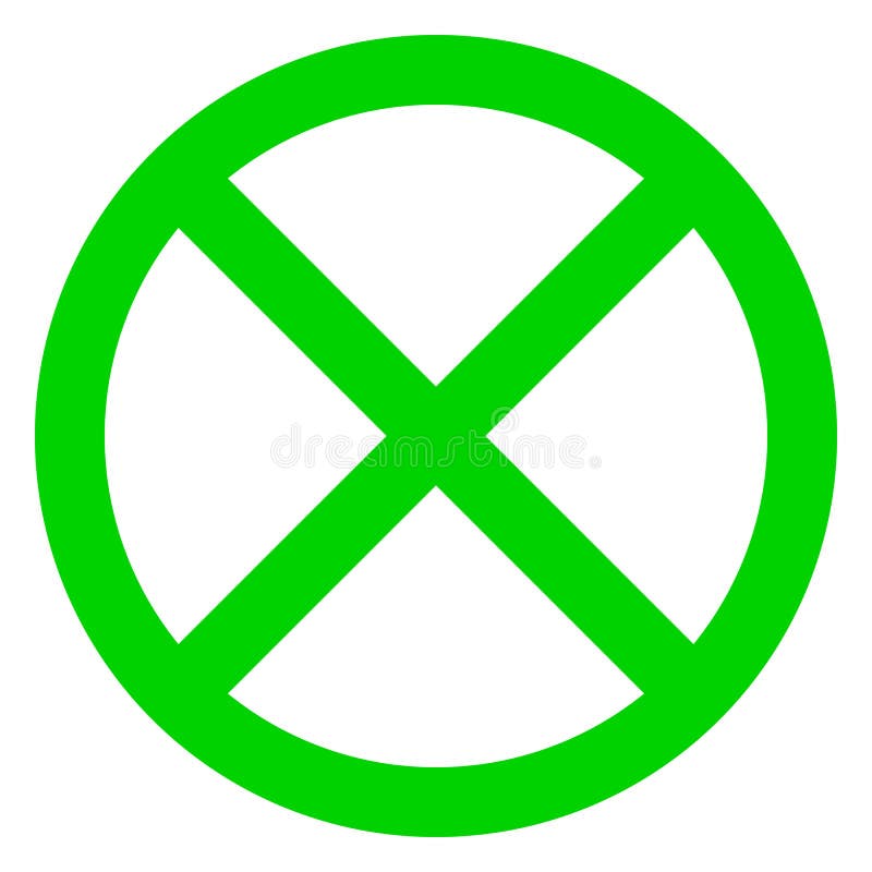 No Sign - Green Thin Simple, Isolated - Vector Stock Vector ...