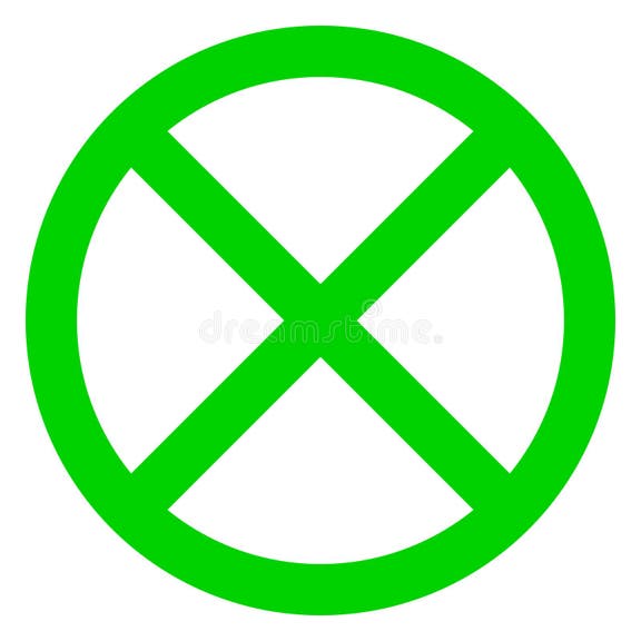 No Sign - Green Thin Simple, Isolated - Vector Stock Vector ...