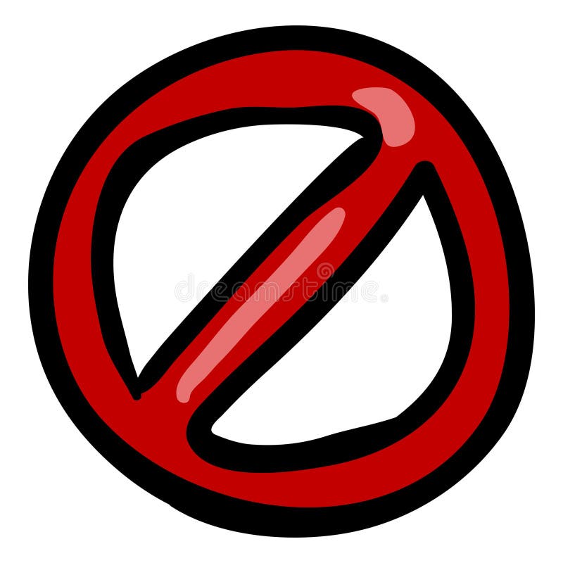 No Sign - Hand Drawn Doodle Icon Stock Vector - Illustration of reject ...
