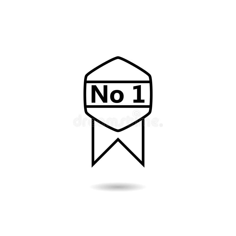No 1 Sign Icon Logo with Shadow Stock Vector - Illustration of business ...
