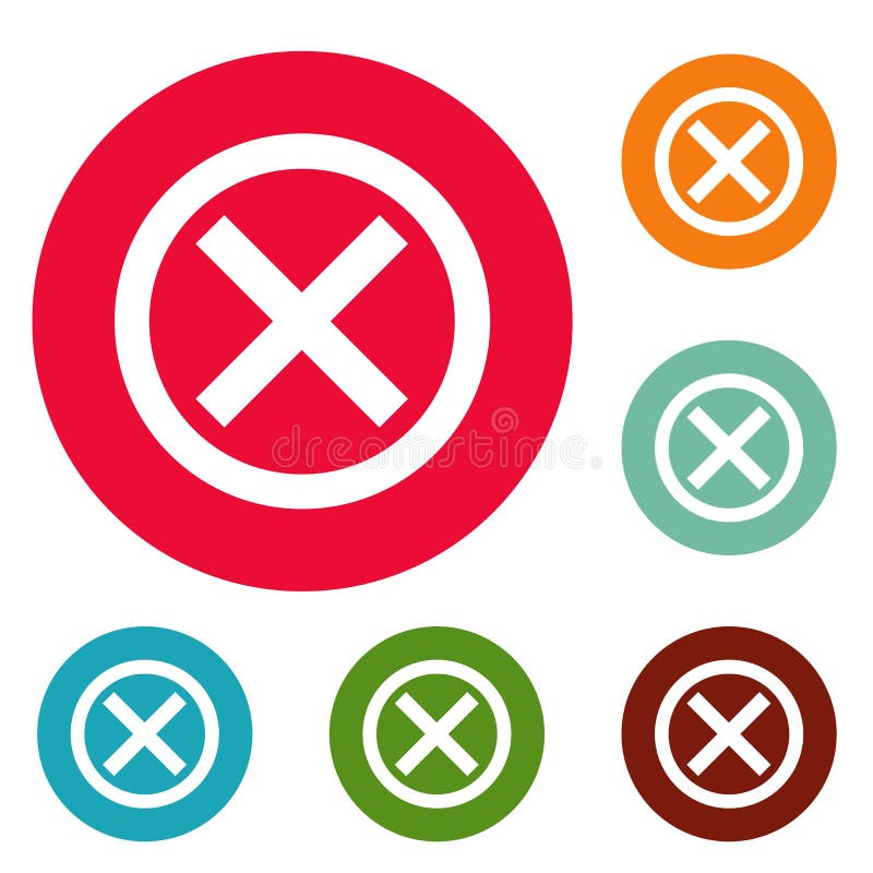 No sign icons circle set stock illustration. Illustration of prohibit ...