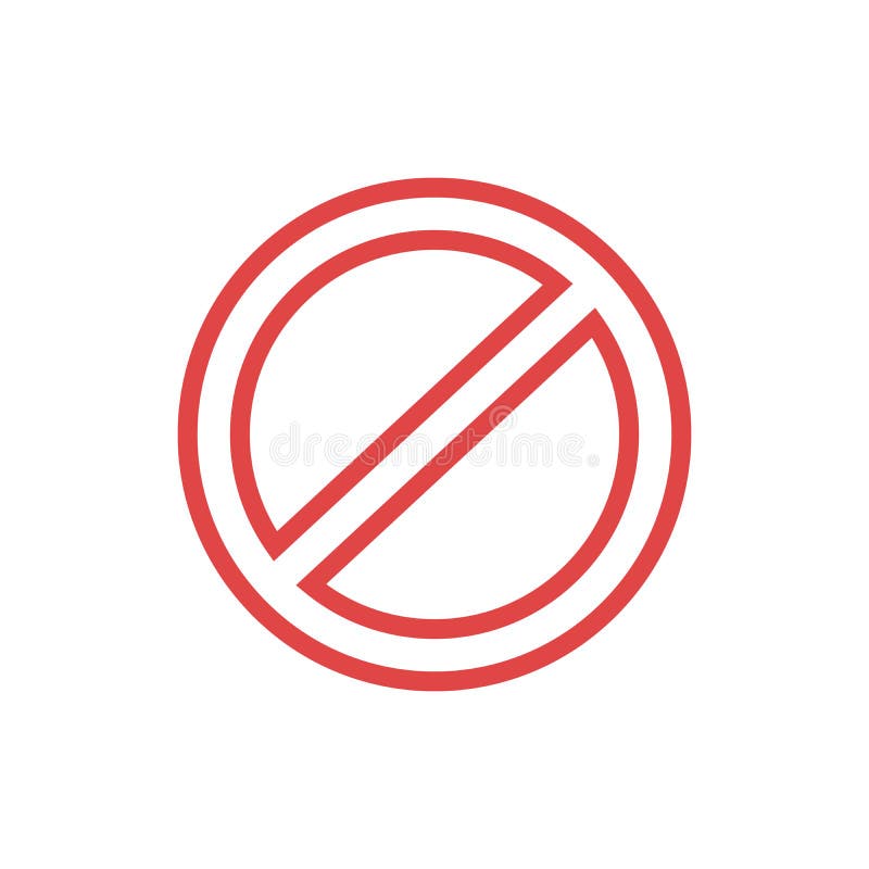 No Sign, Isolated on White Background, Vector Illustration. Ban Blank ...