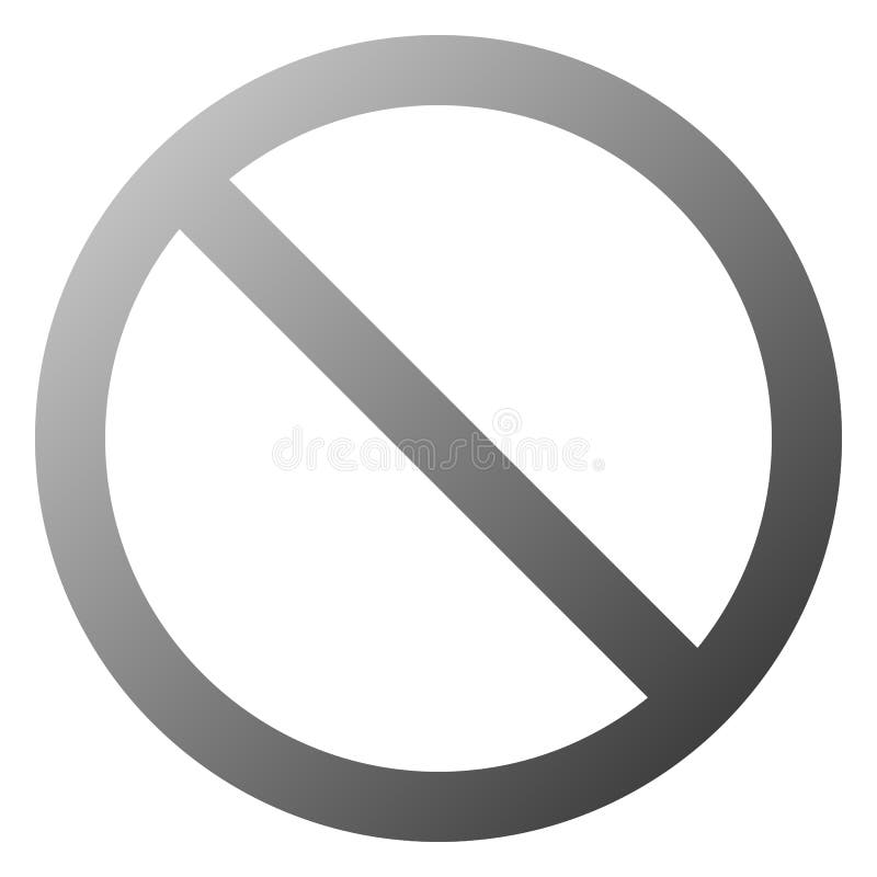 No Sign - Medium Gray Thin Gradient, Isolated - Vector Stock Vector ...