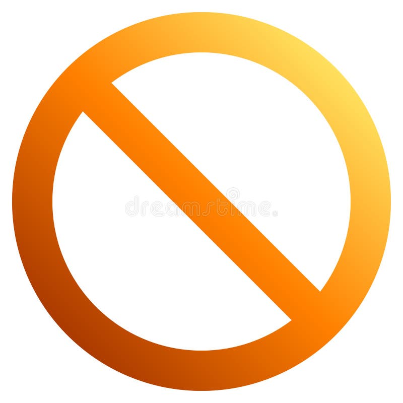 No Sign - Orange Thick Gradient, Isolated - Vector Stock Vector ...