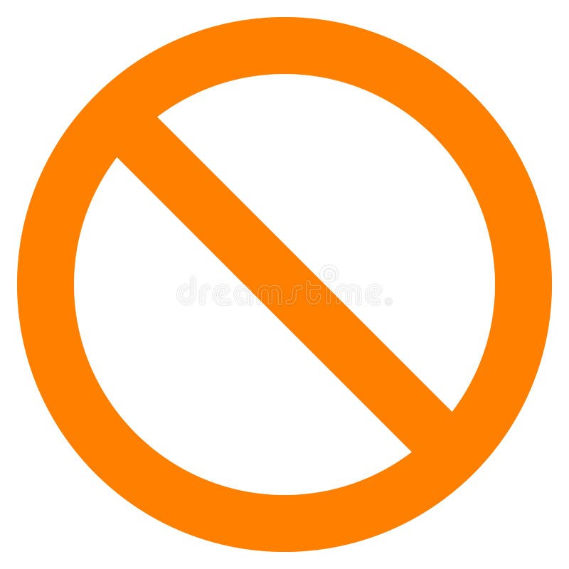 No Sign - Orange Thick Simple, Isolated - Vector Stock Vector ...