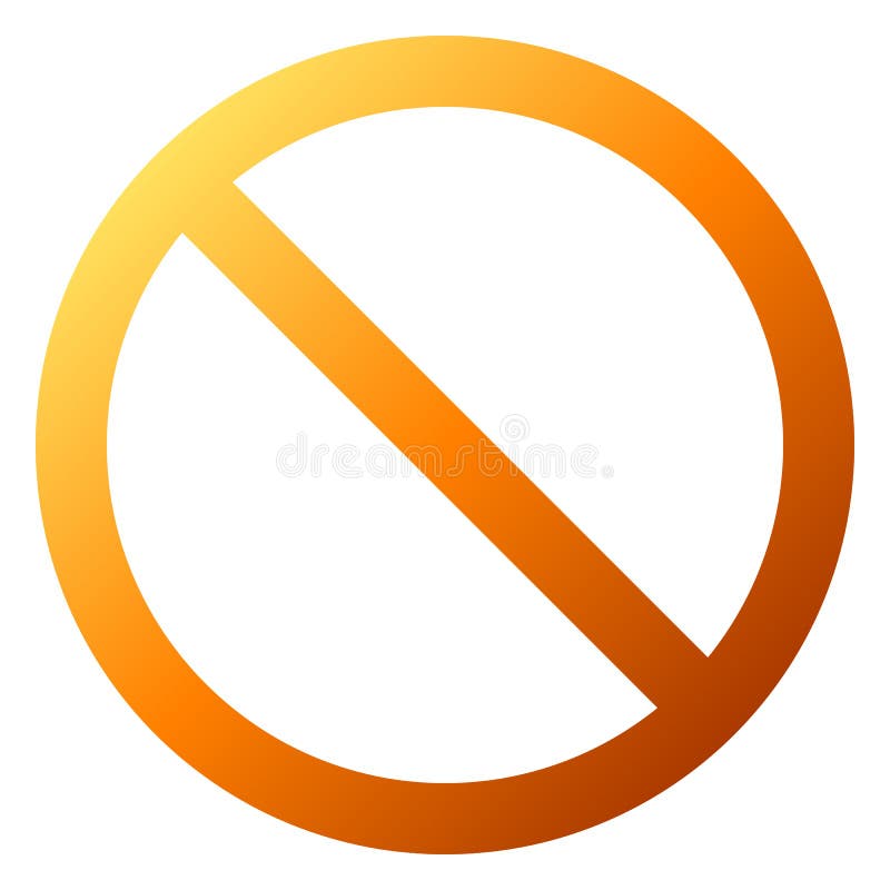 No Sign - Orange Thin Gradient, Isolated - Vector Stock Vector ...