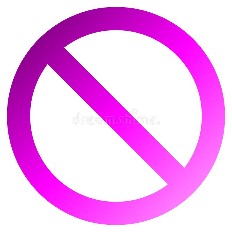 No Sign - Purple Thick Gradient, Isolated - Vector Stock Vector ...