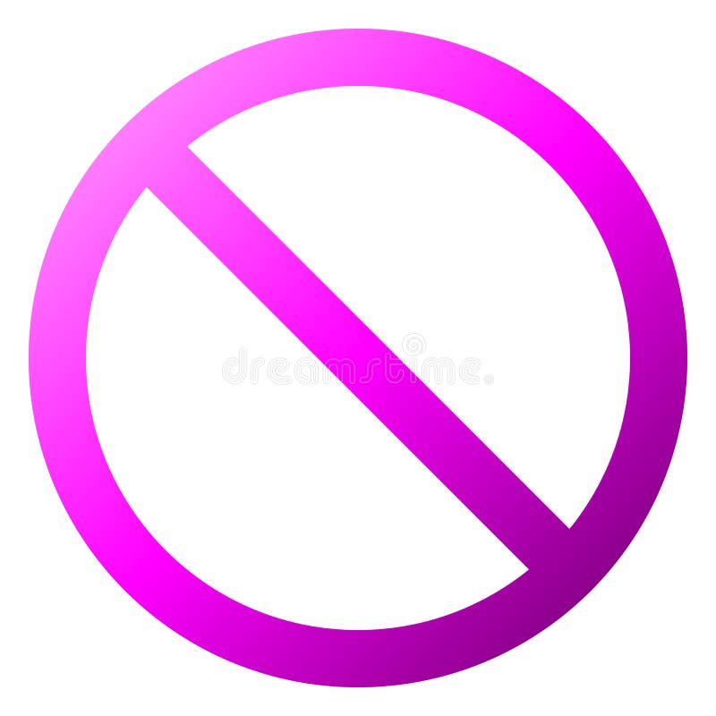 No Sign - Purple Thin Gradient, Isolated - Vector Stock Vector ...