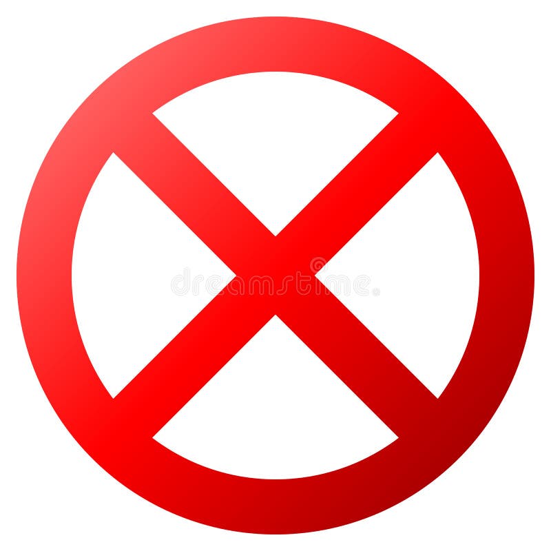 No Sign - Red Thick Gradient, Isolated - Vector Stock Vector ...