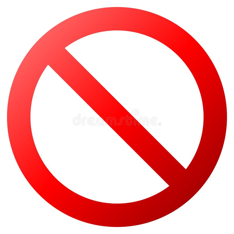 No Sign - Red Thick Gradient, Isolated - Vector Stock Vector ...