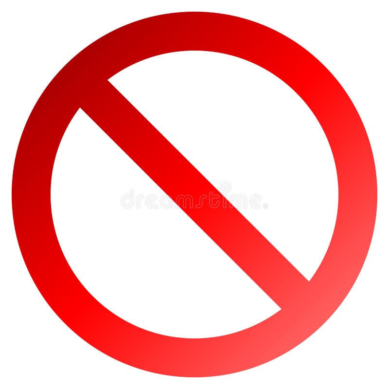 No Sign - Red Thick Gradient, Isolated - Vector Stock Vector ...