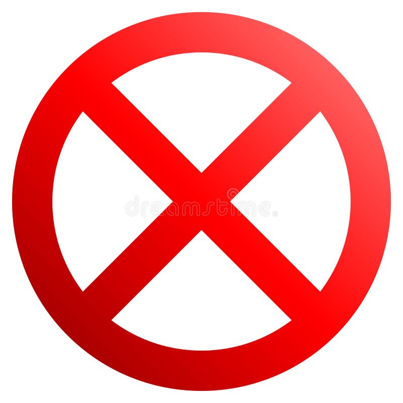 No Sign - Red Thick Gradient, Isolated - Vector Stock Vector ...