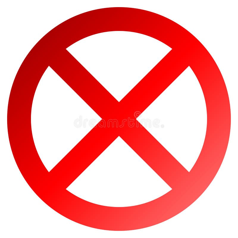 No Sign - Red Thick Gradient, Isolated - Vector Stock Vector ...