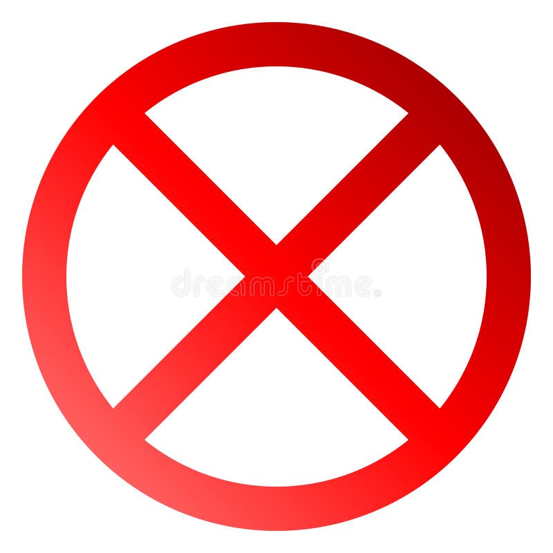 No Sign - Red Thin Gradient, Isolated - Vector Stock Vector ...