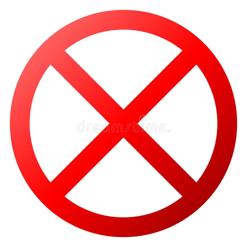 No Sign - Red Thin Gradient, Isolated - Vector Stock Vector ...