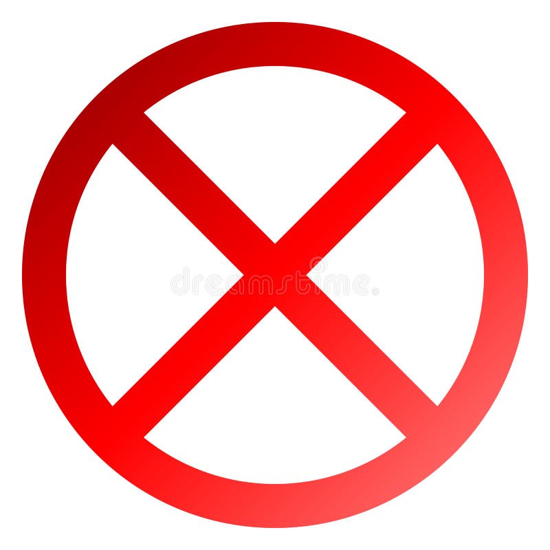 No Sign - Red Thin Gradient, Isolated - Vector Stock Vector ...