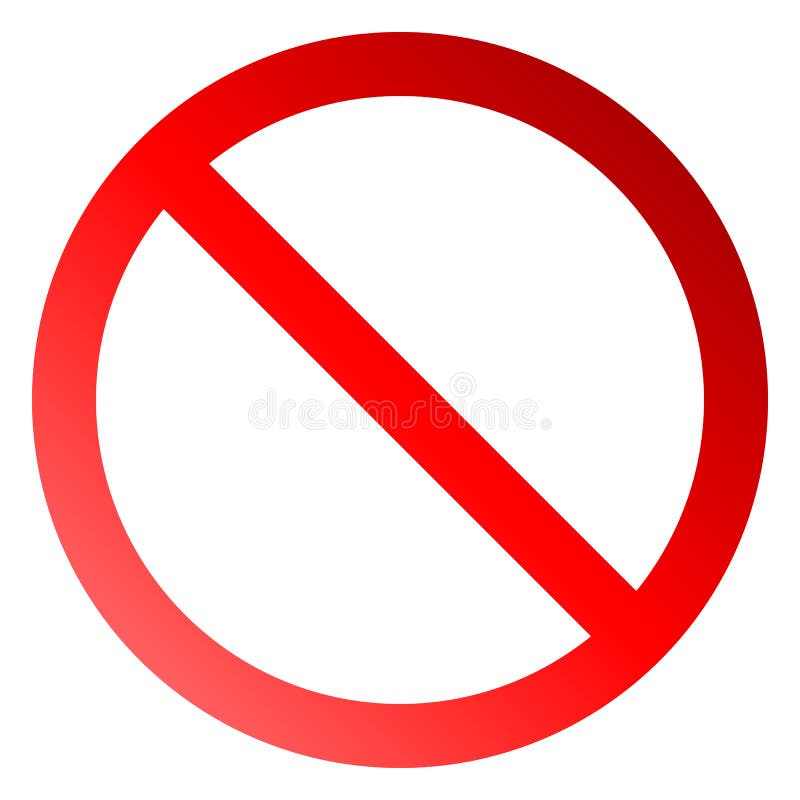 No Sign - Red Thin Gradient, Isolated - Vector Stock Vector ...