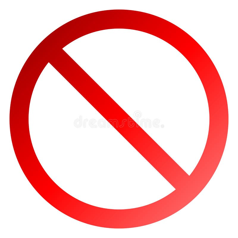 No Sign - Red Thin Gradient, Isolated - Vector Stock Vector ...