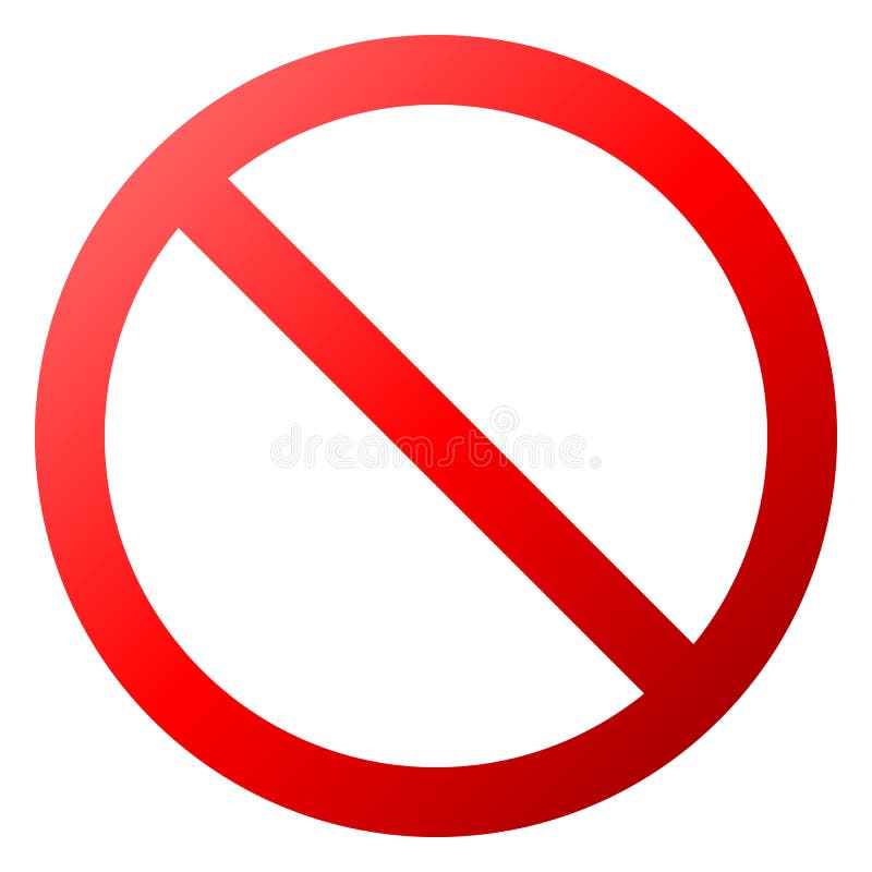 No Sign - Red Thin Gradient, Isolated - Vector Stock Vector ...