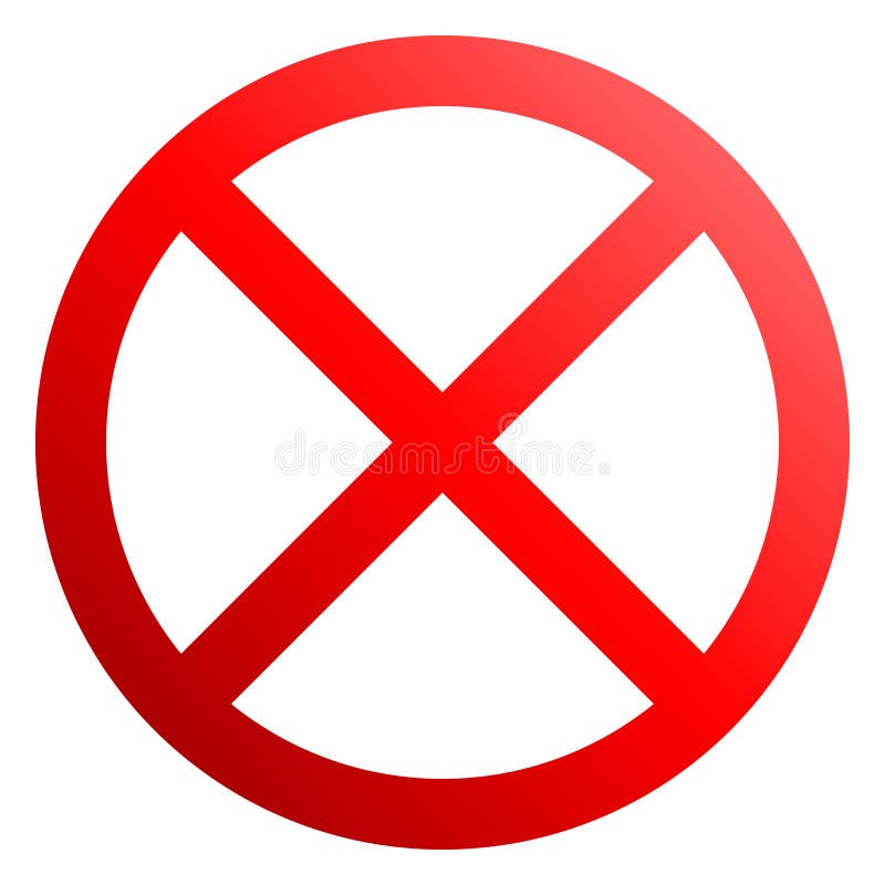 No Sign - Red Thin Gradient, Isolated - Vector Stock Vector ...