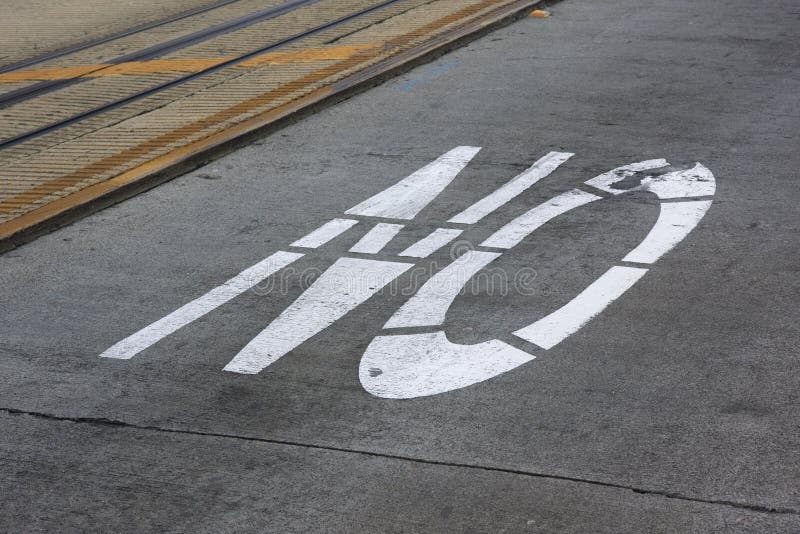 No sign on street pavement stock image. Image of concrete - 7519887