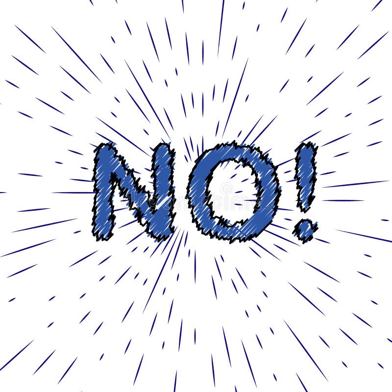 No Sign in Textured Ragged Rays. Hand Drawn Style Stock Vector ...