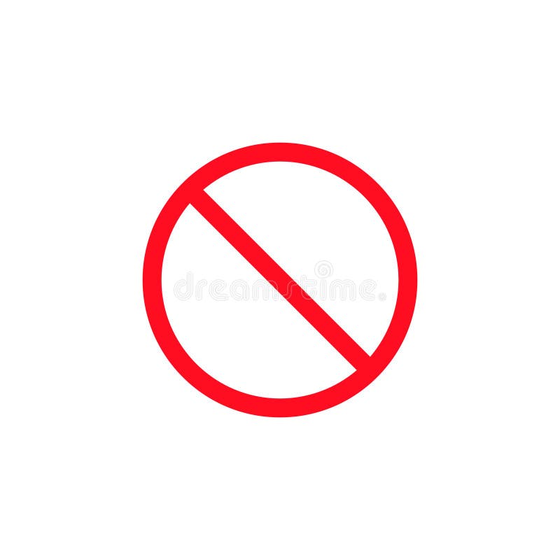 No Sign Vector Stop Sign Icon. Simple Red Warning Isolated Symbol Stock ...
