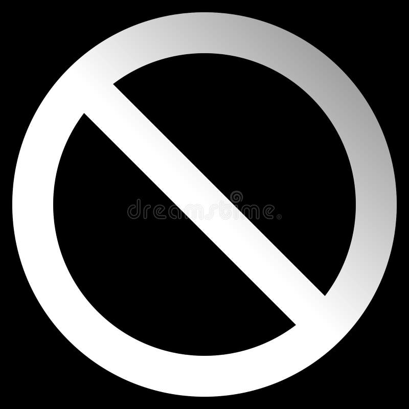 No Sign - White Thick Gradient, Isolated - Vector Stock Vector ...