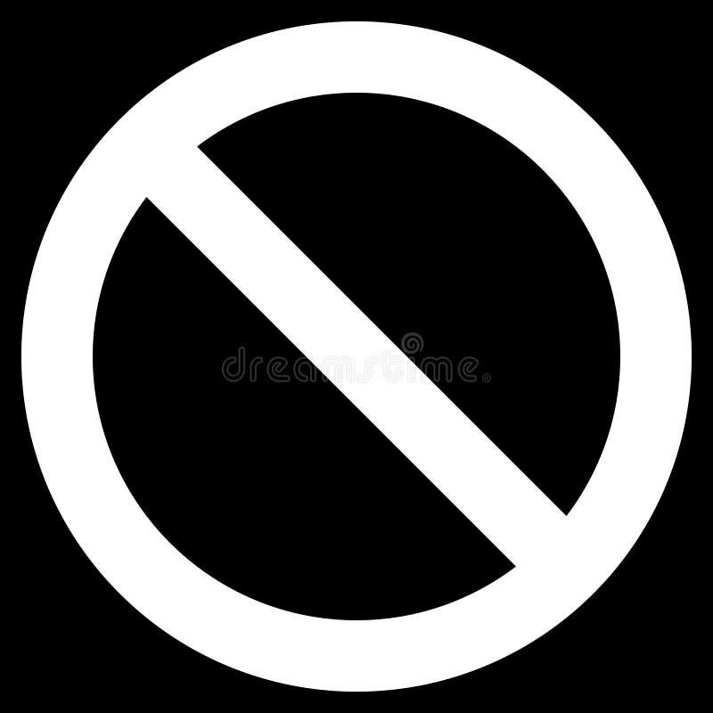 No Sign - White Thick Simple, Isolated - Vector Stock Vector ...