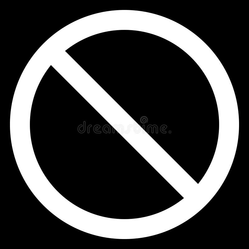No Sign - White Thin Simple, Isolated - Vector Stock Vector ...