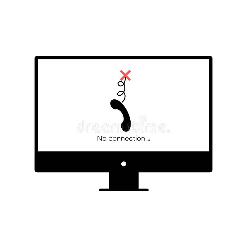 No Signal or Lost Connection. Video Call Program Window Stock Vector ...