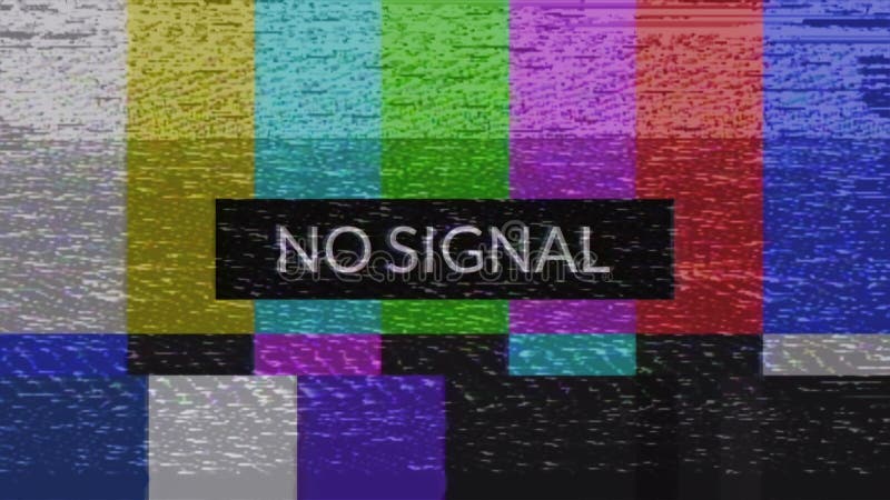 No Signal. Old CRT TV Color Rendering Test with Text - NO SIGNAL. SMPTE ...