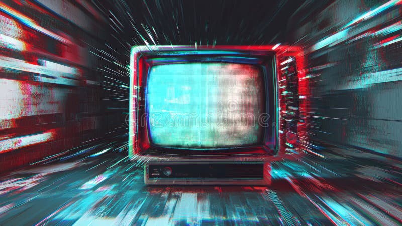 No Signal Screen with White Noise Texture, Glitch Patterns, and ...