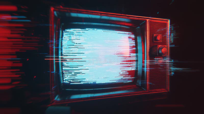 No Signal Screen with White Noise Texture, Glitch Patterns, and ...