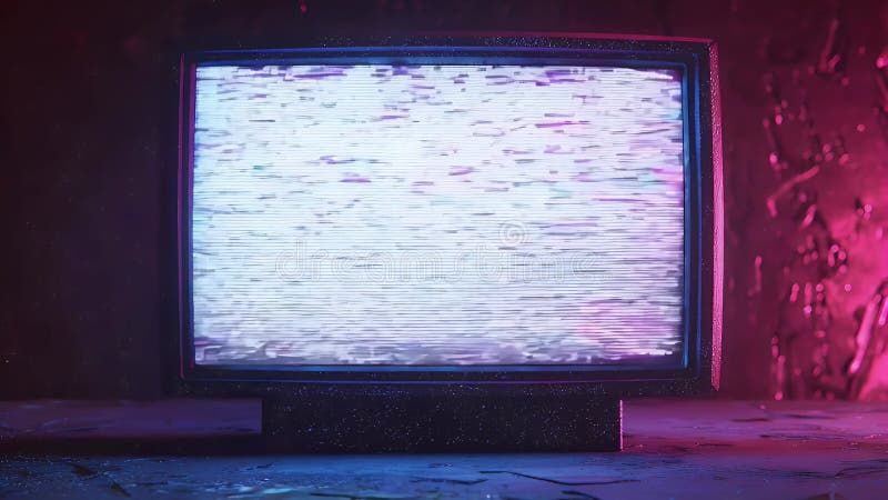 No Signal Screen with White Noise Texture, Glitch Patterns, and ...