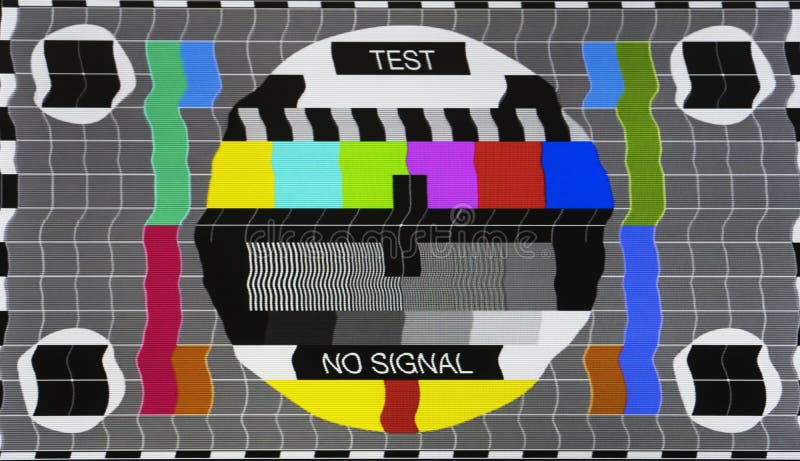 No Signal Test Tv Screen Card Stock Illustration - Illustration of ...