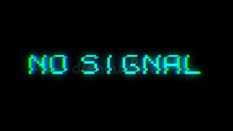 No Signal Text and Glowing SMPTE Color Bars 3D Rendering Illustration ...